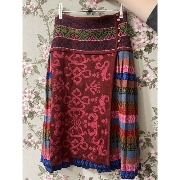 Oilily | Skirts | Oilily Wool Pleated Wraped Wool Multicolor Skirt Size ...